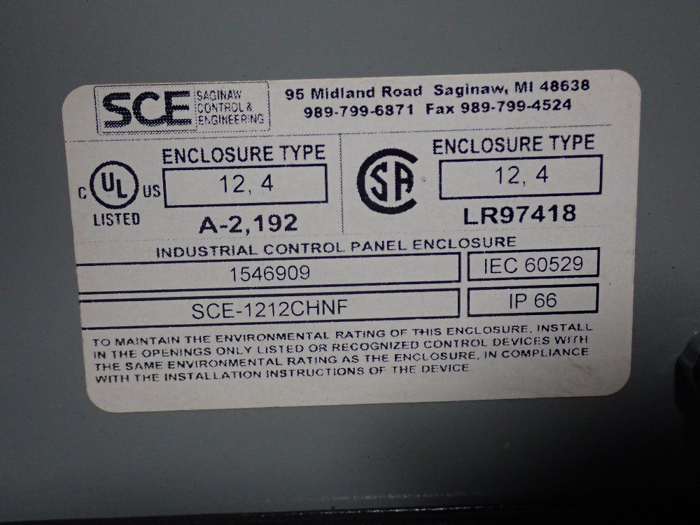 Used Sce Control Panel Enclosure | HGR Industrial Surplus
