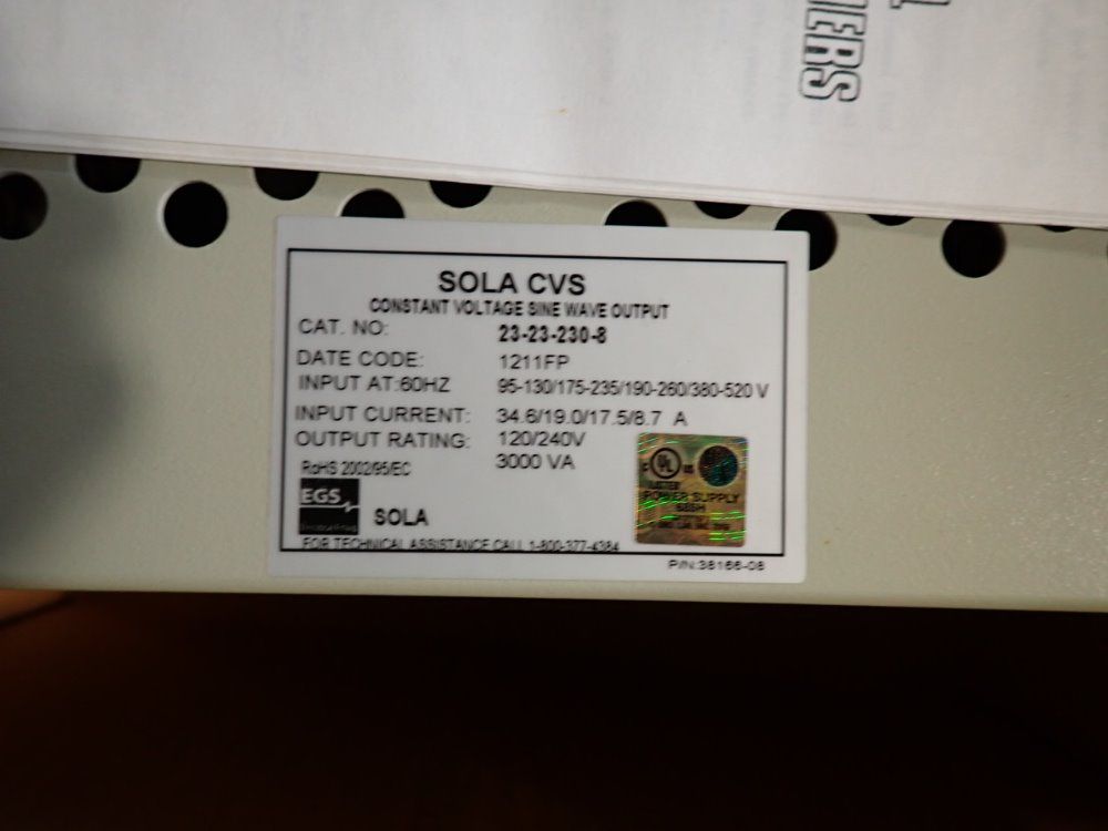 Used Sola Cvs Constant Voltage Sine Wave Output | HGR*24