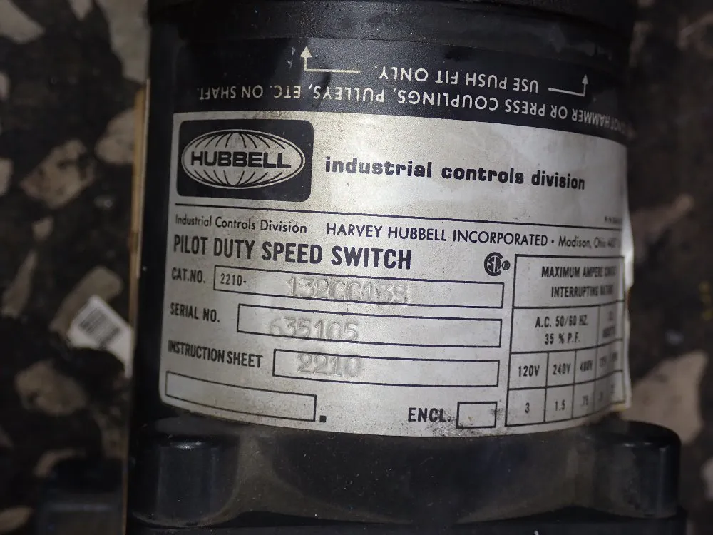 Used Hubbell Speed Switch | HGR Industrial Surplus