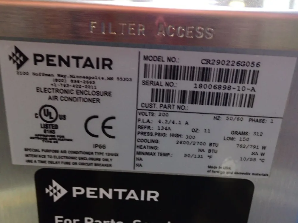 Used Pentair Air Conditioner | HGR Industrial Surplus