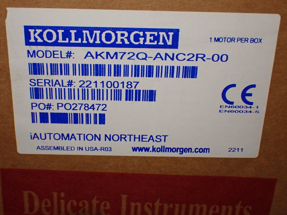 Used Kollmorgen Kollmorgen Akm72q-anc2r-00 Servo Motor. 640vdc 4500rpm,...