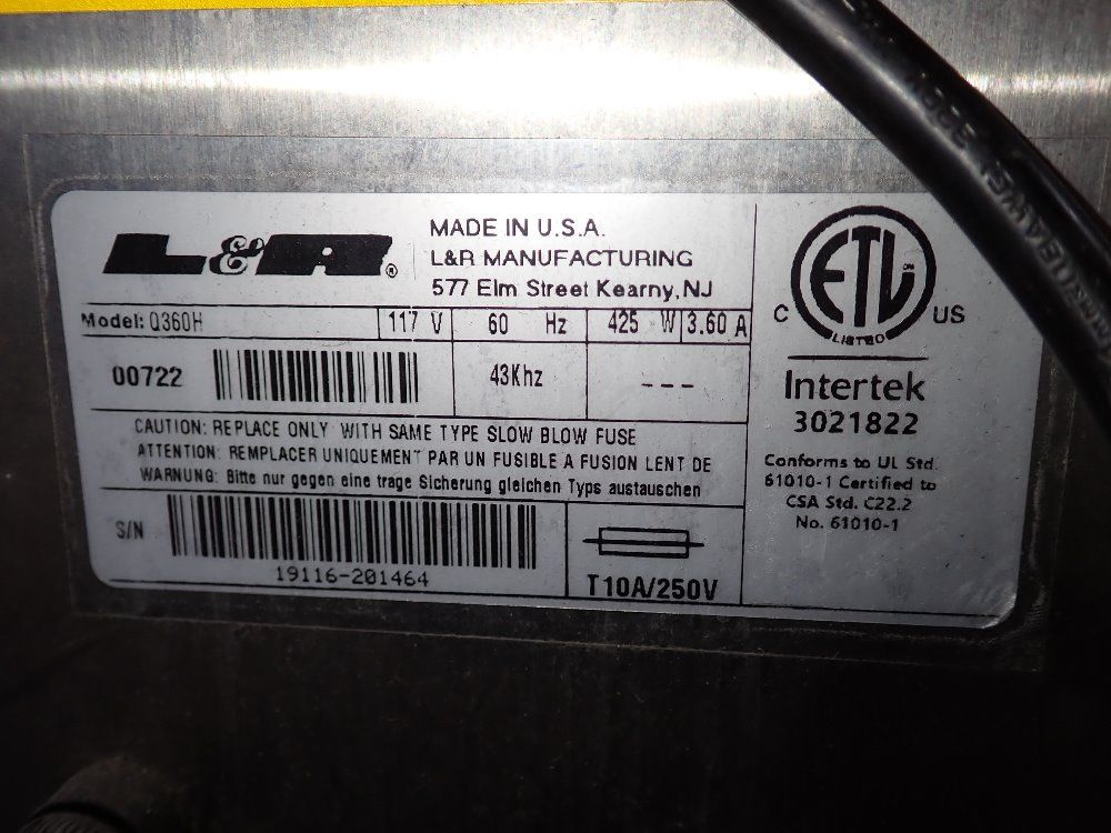 Used L&r Ultrasonic Cleaner | HGR Industrial Surplus