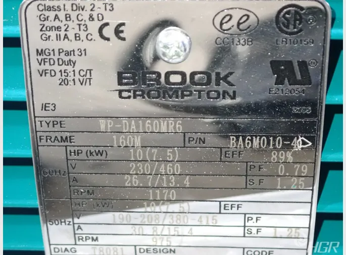 Used Brook Crompton Motor | HGR Industrial Surplus